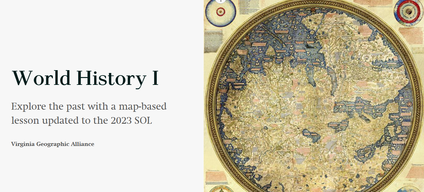 VGA World History I resources aligned to 2023 Virginia SOL | #GoOpenVA