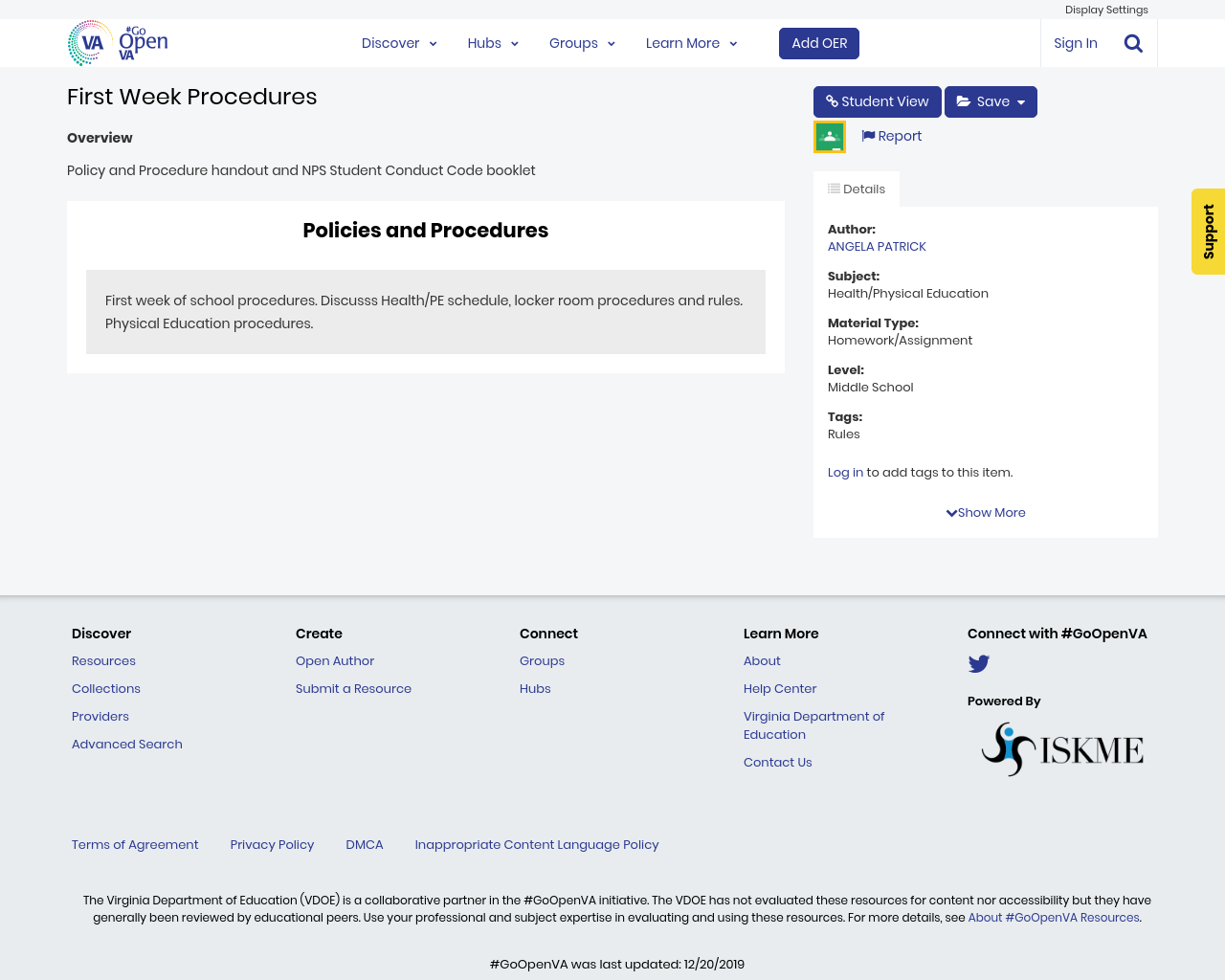 First Week Procedures | #GoOpenVA