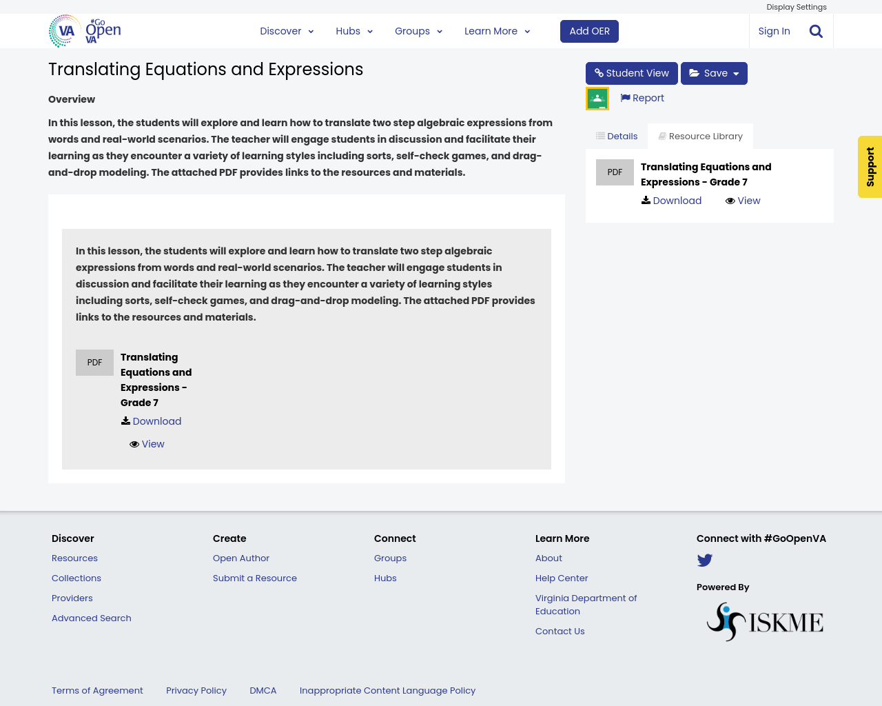 Translating Equations and Expressions | #GoOpenVA