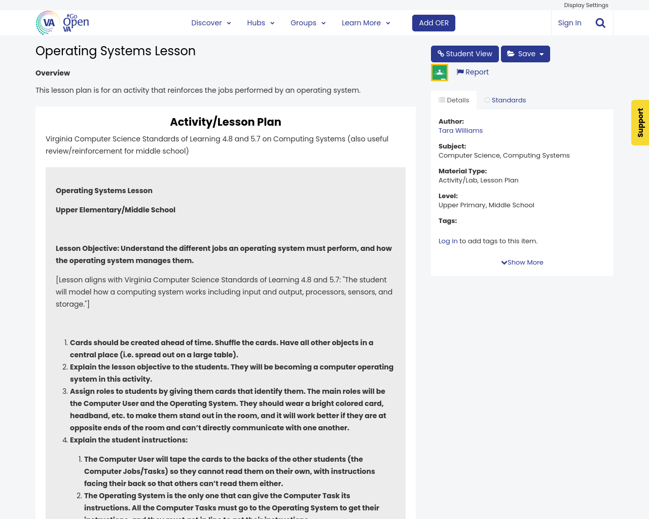 Operating Systems Lesson | #GoOpenVA