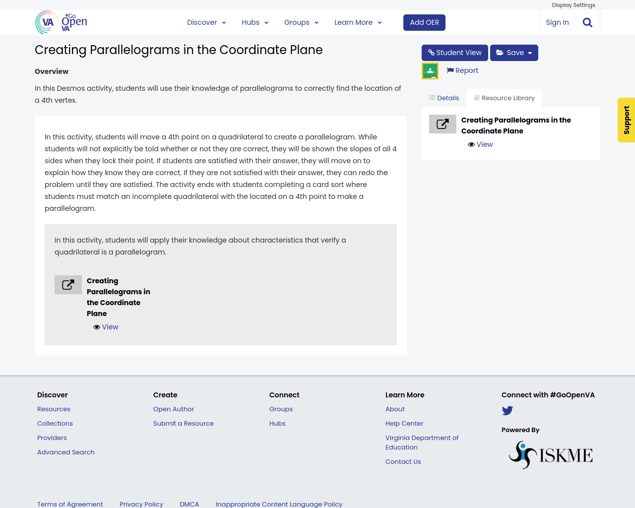 Creating Parallelograms in the Coordinate Plane | #GoOpenVA