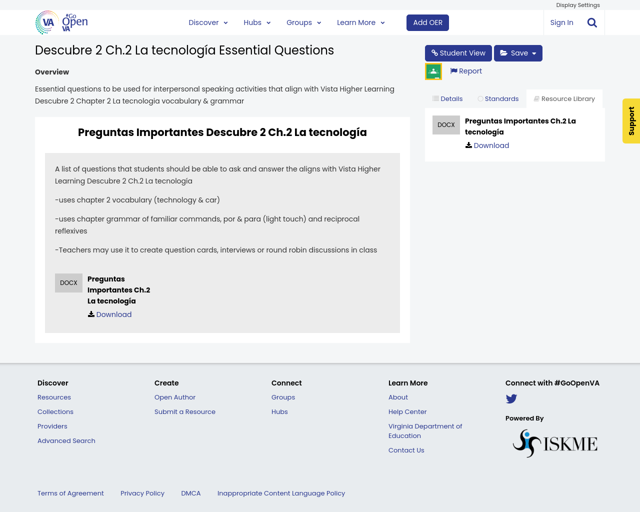 Descubre 2 Ch.2 La tecnología Essential Questions | #GoOpenVA