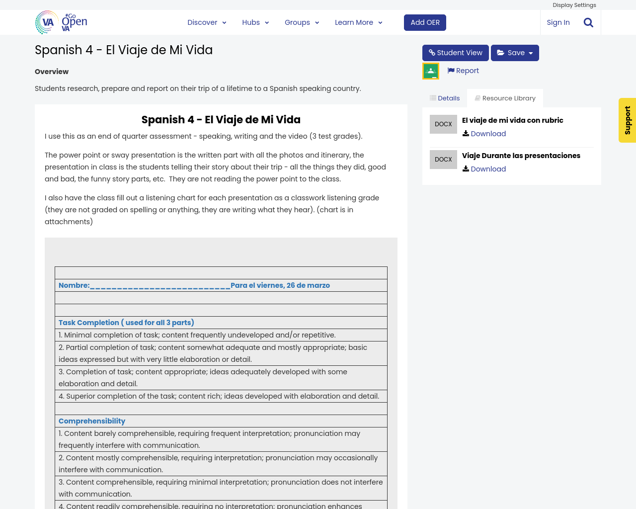 Spanish 4 - El Viaje de Mi Vida | #GoOpenVA