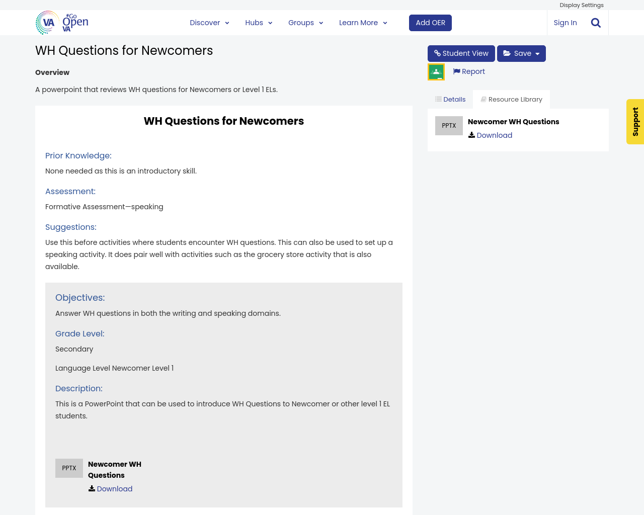 WH Questions for Newcomers | #GoOpenVA