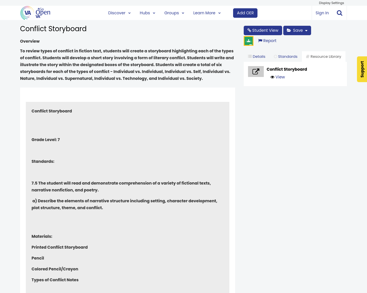 Conflict Storyboard | #GoOpenVA