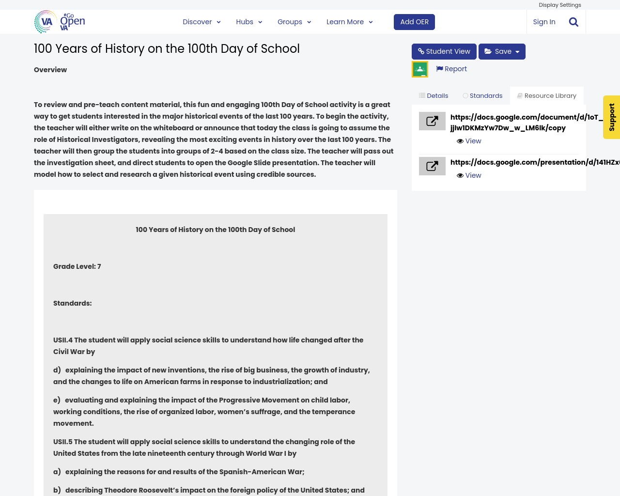 100 Years of History on the 100th Day of School | #GoOpenVA