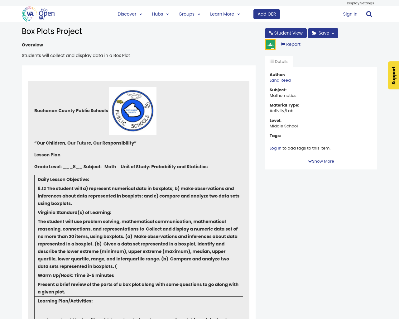 Box Plots Project | #GoOpenVA