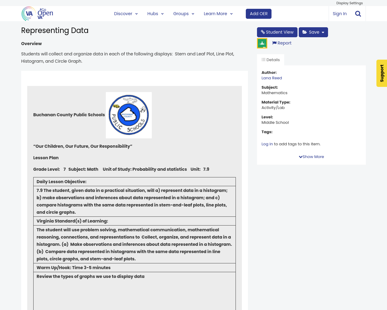 Representing Data | #GoOpenVA