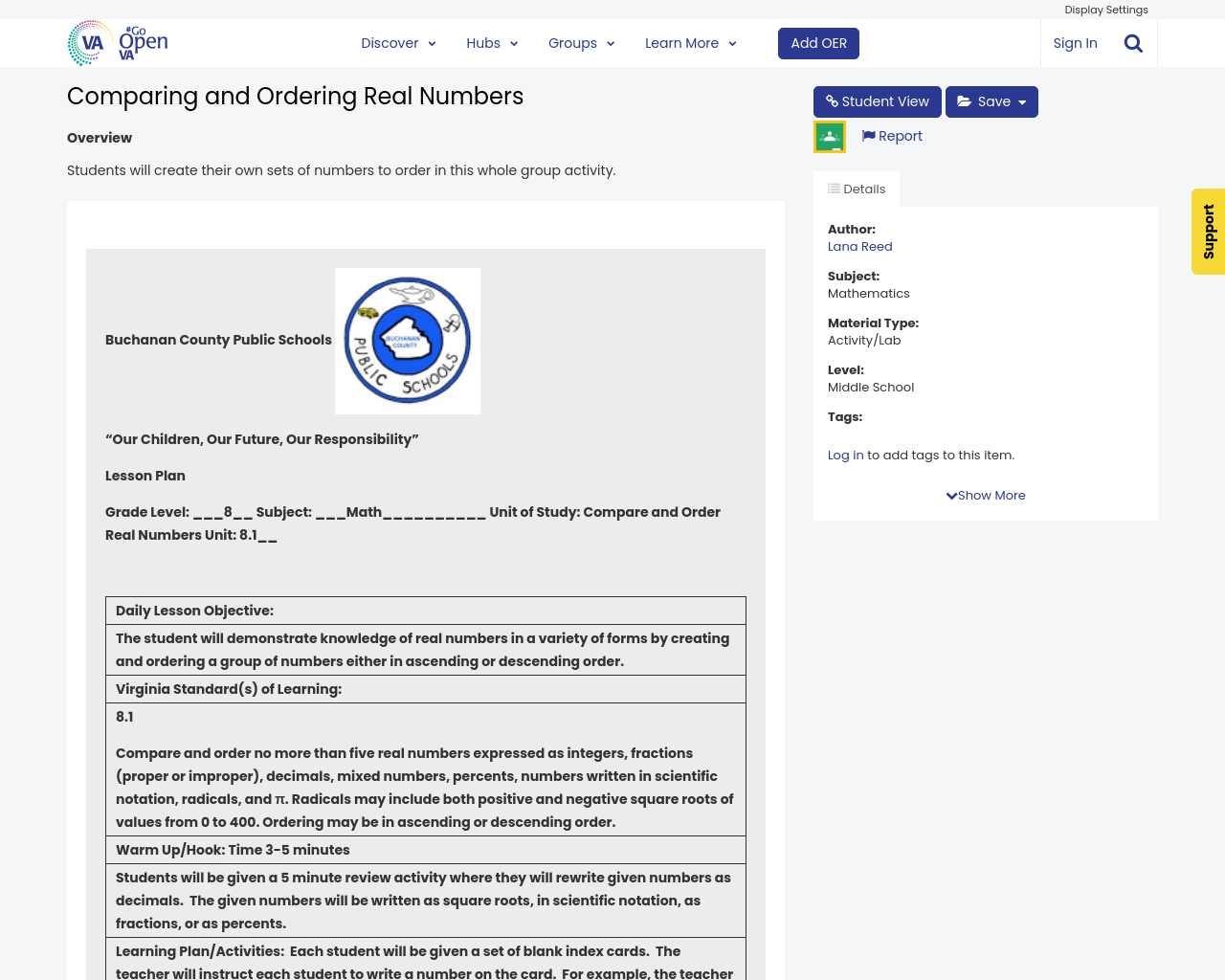 Comparing and Ordering Real Numbers | #GoOpenVA