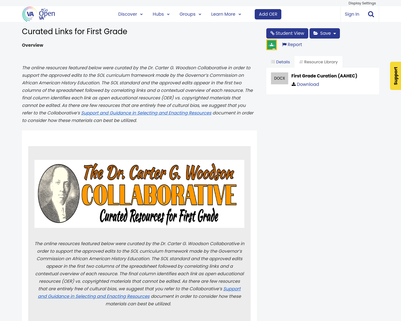 Curated Links for First Grade | #GoOpenVA