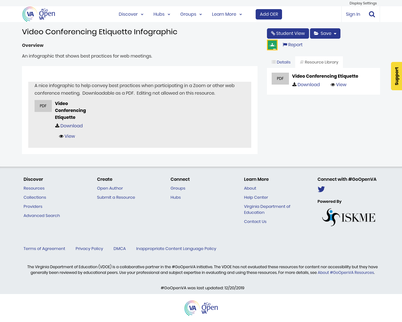 Video Conferencing Etiquette Infographic | #GoOpenVA