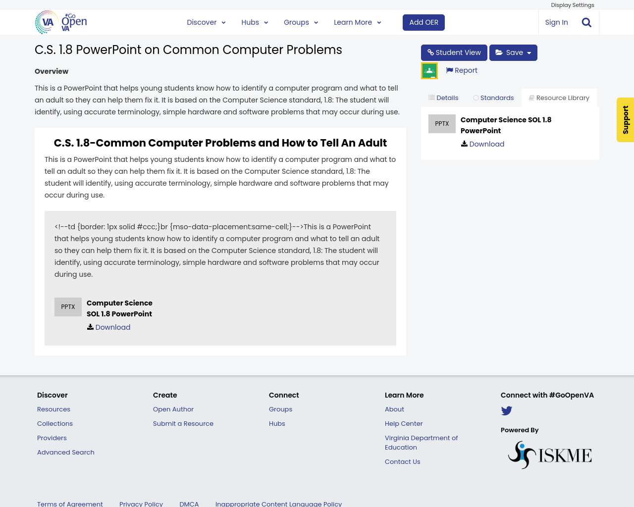 C.S. 1.8 PowerPoint on Common Computer Problems | #GoOpenVA