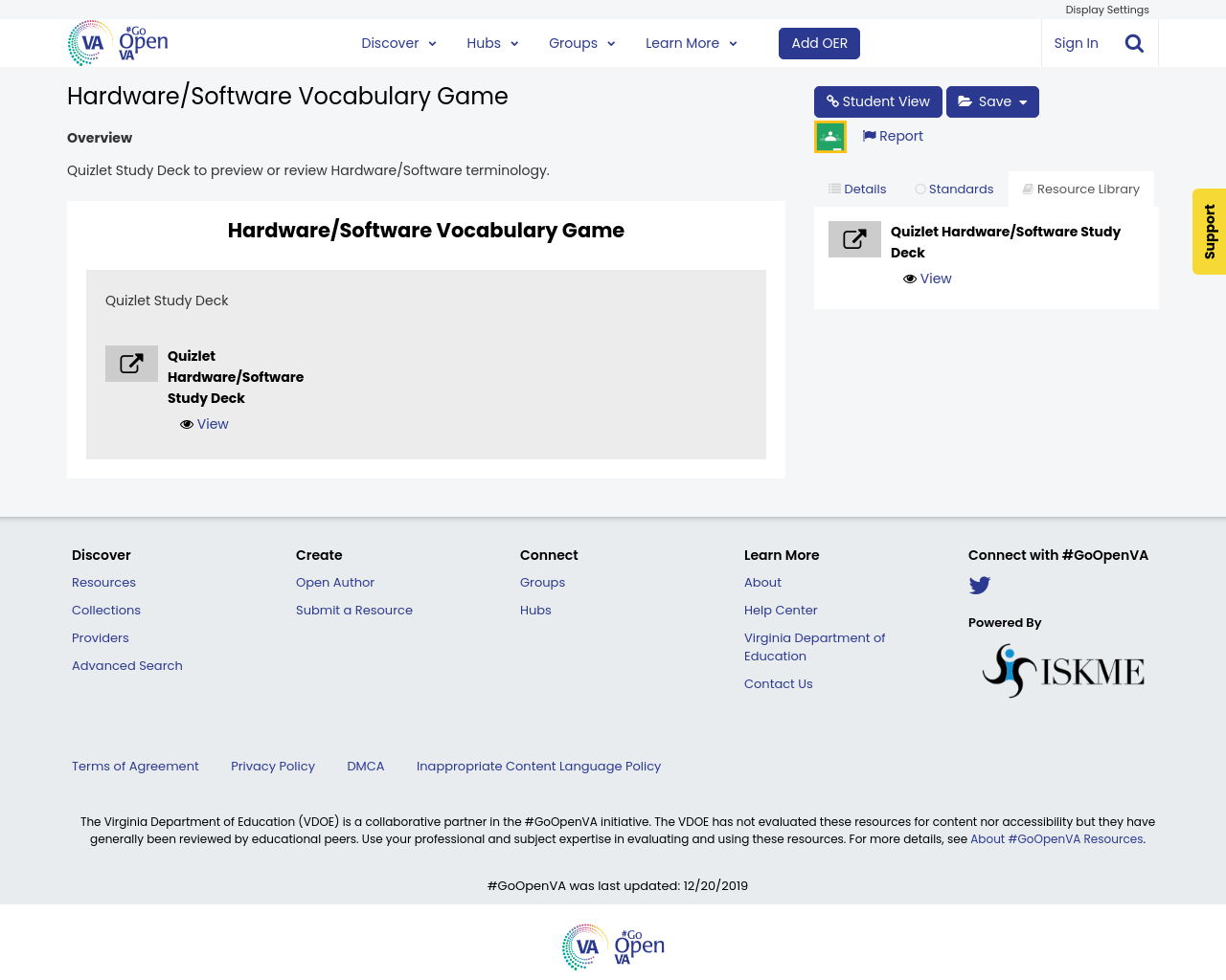 Hardware/Software Vocabulary Game | #GoOpenVA
