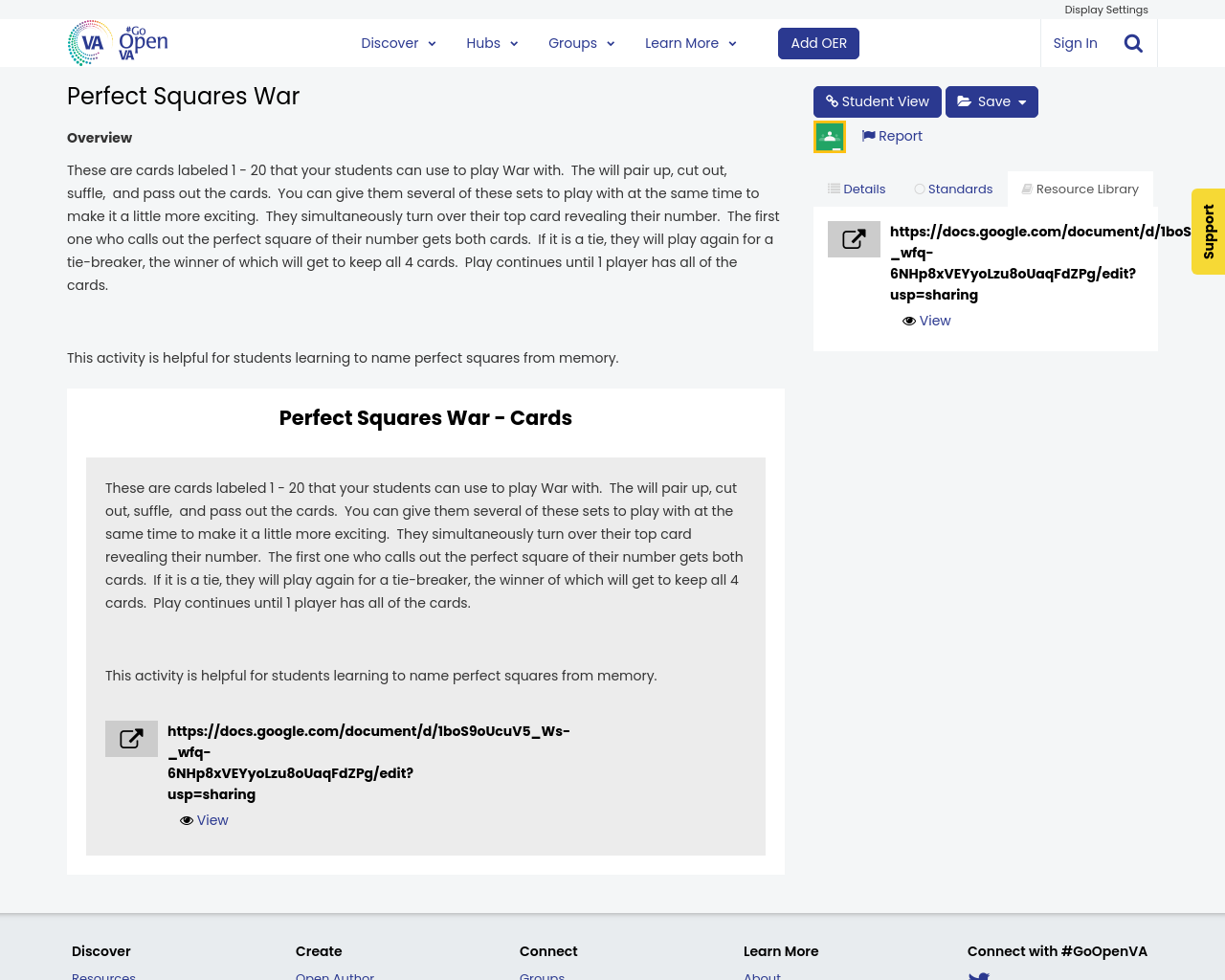 Perfect Squares War | #GoOpenVA
