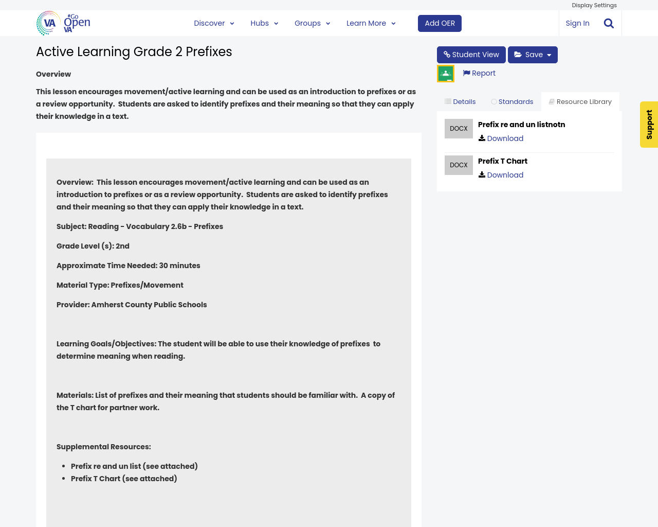 Active Learning Grade 2 Prefixes | #GoOpenVA