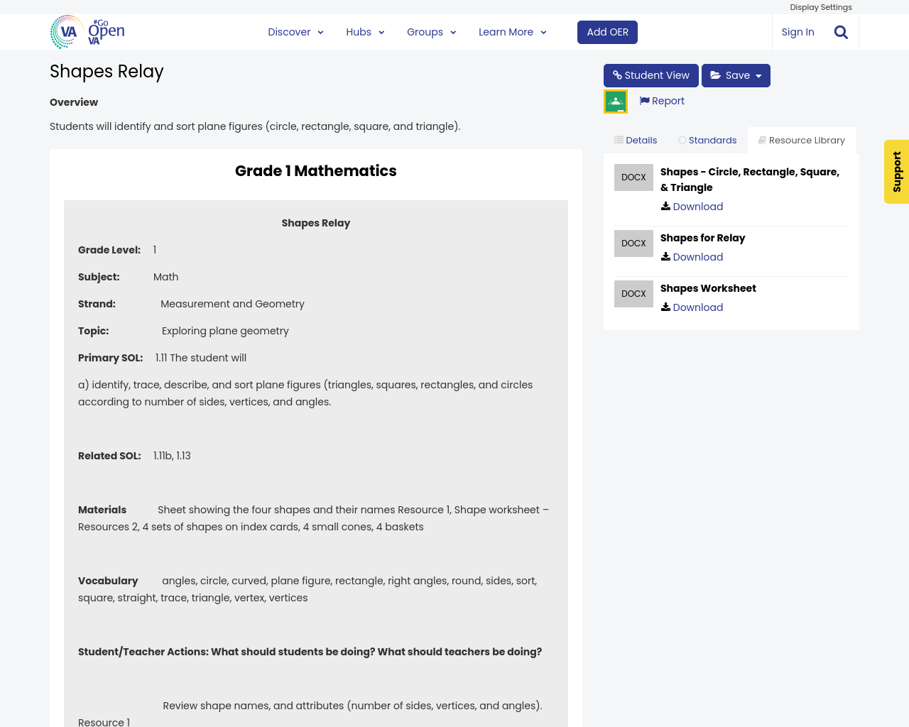 Shapes Relay | #GoOpenVA