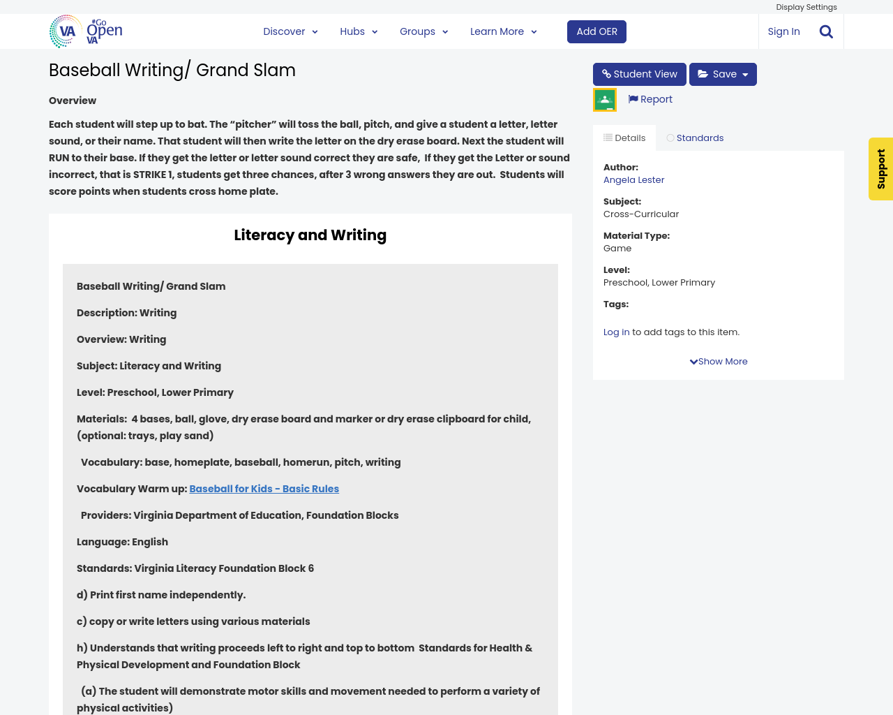 Baseball Writing/ Grand Slam | #GoOpenVA