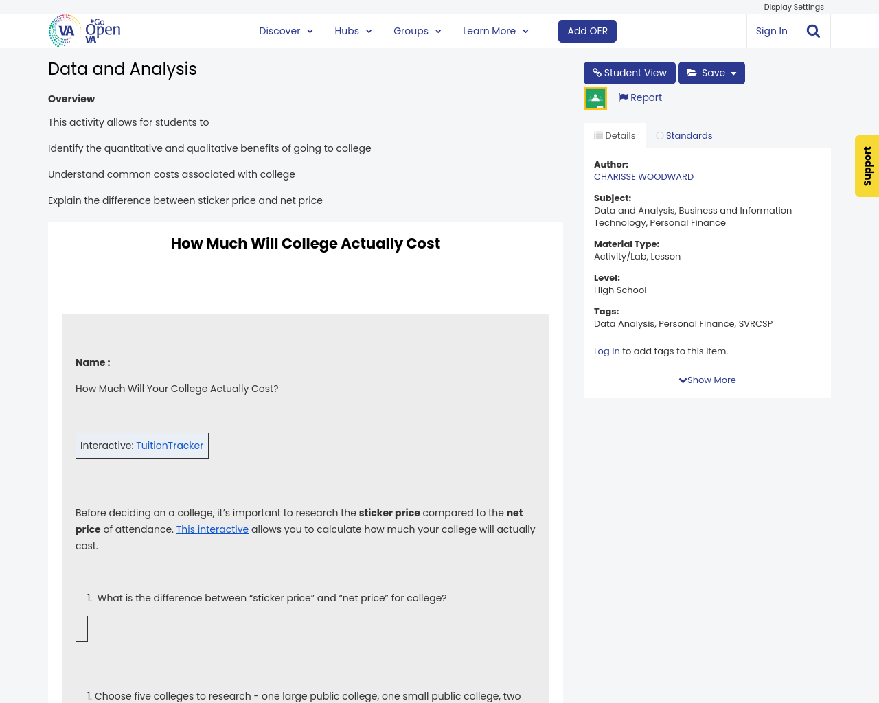 Data and Analysis | #GoOpenVA