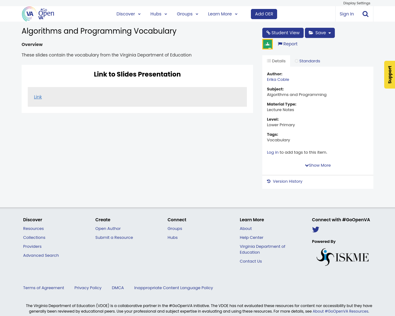 Algorithms and Programming Vocabulary | #GoOpenVA