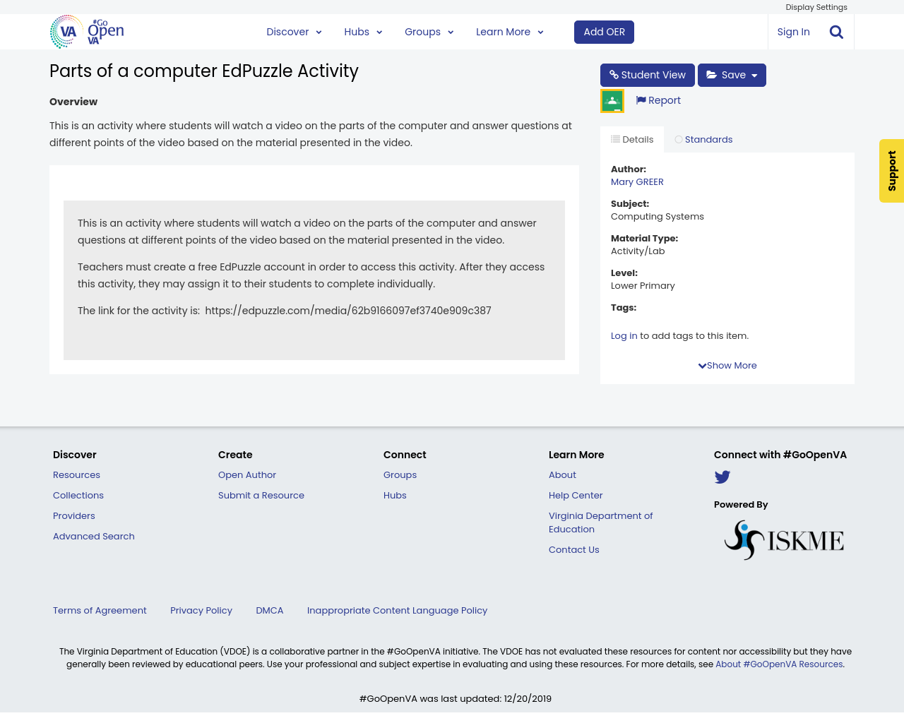 Parts of a computer EdPuzzle Activity | #GoOpenVA