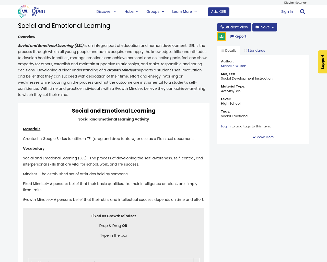 Social and Emotional Learning | #GoOpenVA