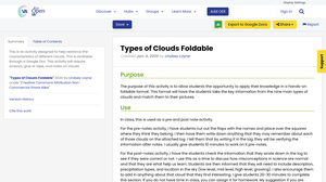 Types of Clouds Foldable | #GoOpenVA