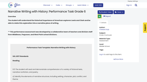 Narrative Writing with History: Performance Task Grade 6 | #GoOpenVA