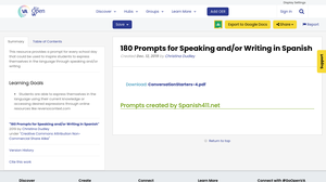 180 Prompts for Speaking and/or Writing in Spanish | #GoOpenVA