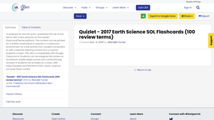 Quizlet - 2017 Earth Science SOL Flashcards (100 review terms) | #GoOpenVA