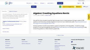 Algebra: Creating Equations Remix | #GoOpenVA