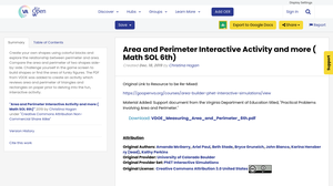 Area and Perimeter Interactive Activity and more ( Math SOL 6th) | #GoOpenVA