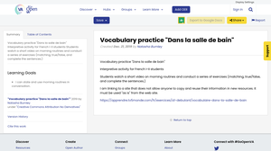 Vocabulary practice "Dans la salle de bain" | #GoOpenVA