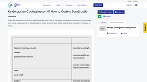 Kindergarten Coding lesson #1 How to Code a Sandcastle | #GoOpenVA