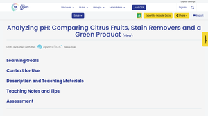 Analyzing pH: Comparing Citrus Fruits, Stain Removers and a Green ...