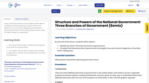 Structure and Powers of the National Government: Three Branches of ...