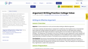 Argument Writing Practice: College Value | #GoOpenVA
