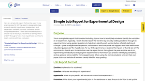 Simple Lab Report for Experimental Design | #GoOpenVA
