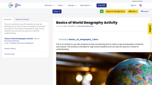 Basics of World Geography Activity | #GoOpenVA
