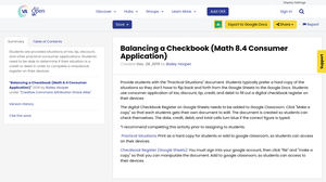 Balancing a Checkbook (Math 8.4 Consumer Application) | #GoOpenVA