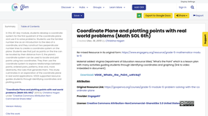 Coordinate Plane and plotting points with real world problems (Math SOL ...