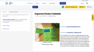 Exponent Rules Foldable | #GoOpenVA