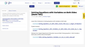 Solving Equations with Variables on Both Sides (Math-8th) | #GoOpenVA