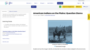 American Indians on the Plains: Question Stems | #GoOpenVA