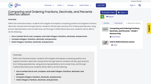 Comparing and Ordering Fractions, Decimals, and Percents Desmos Lesson ...