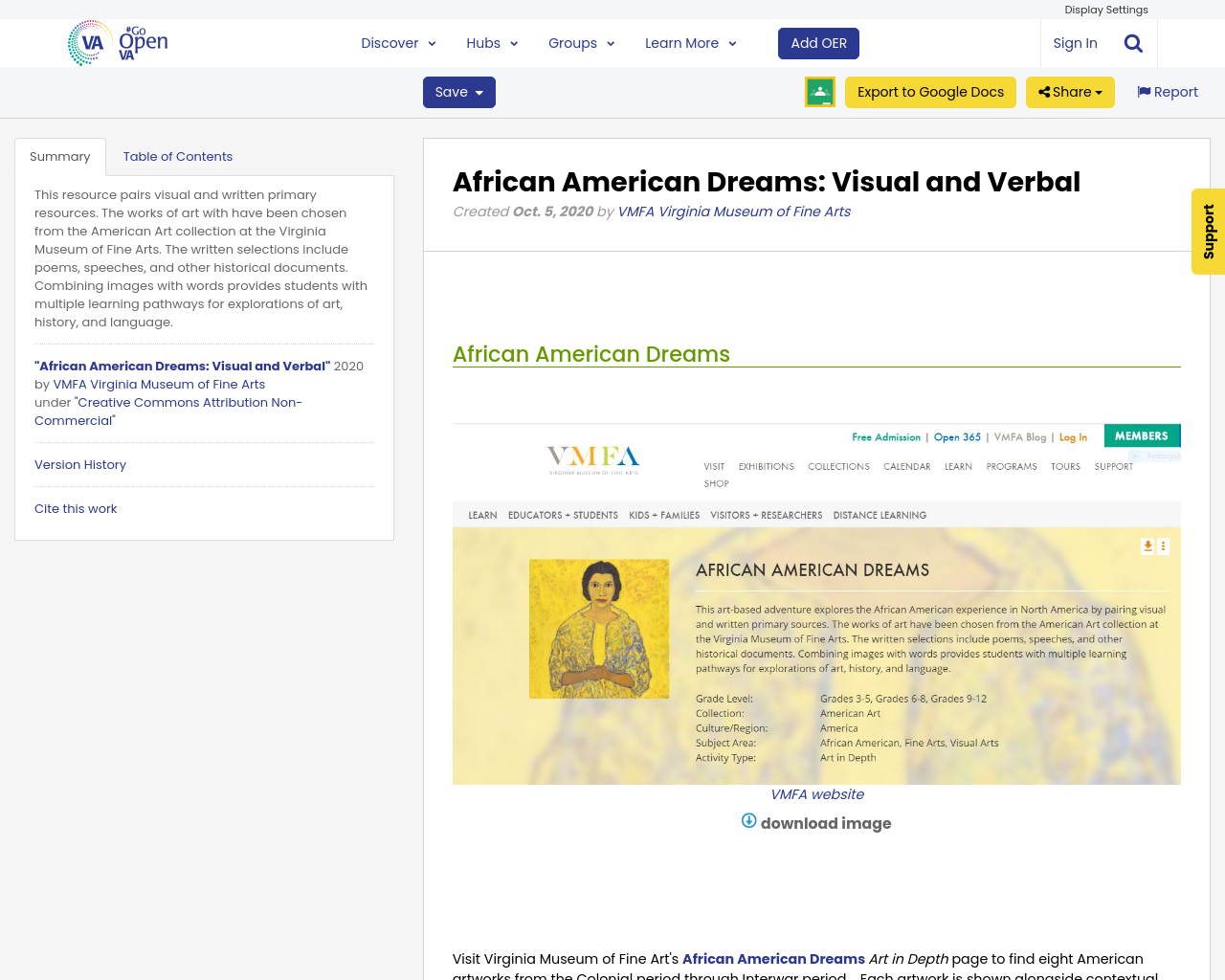 African American Dreams: Visual and Verbal | #GoOpenVA