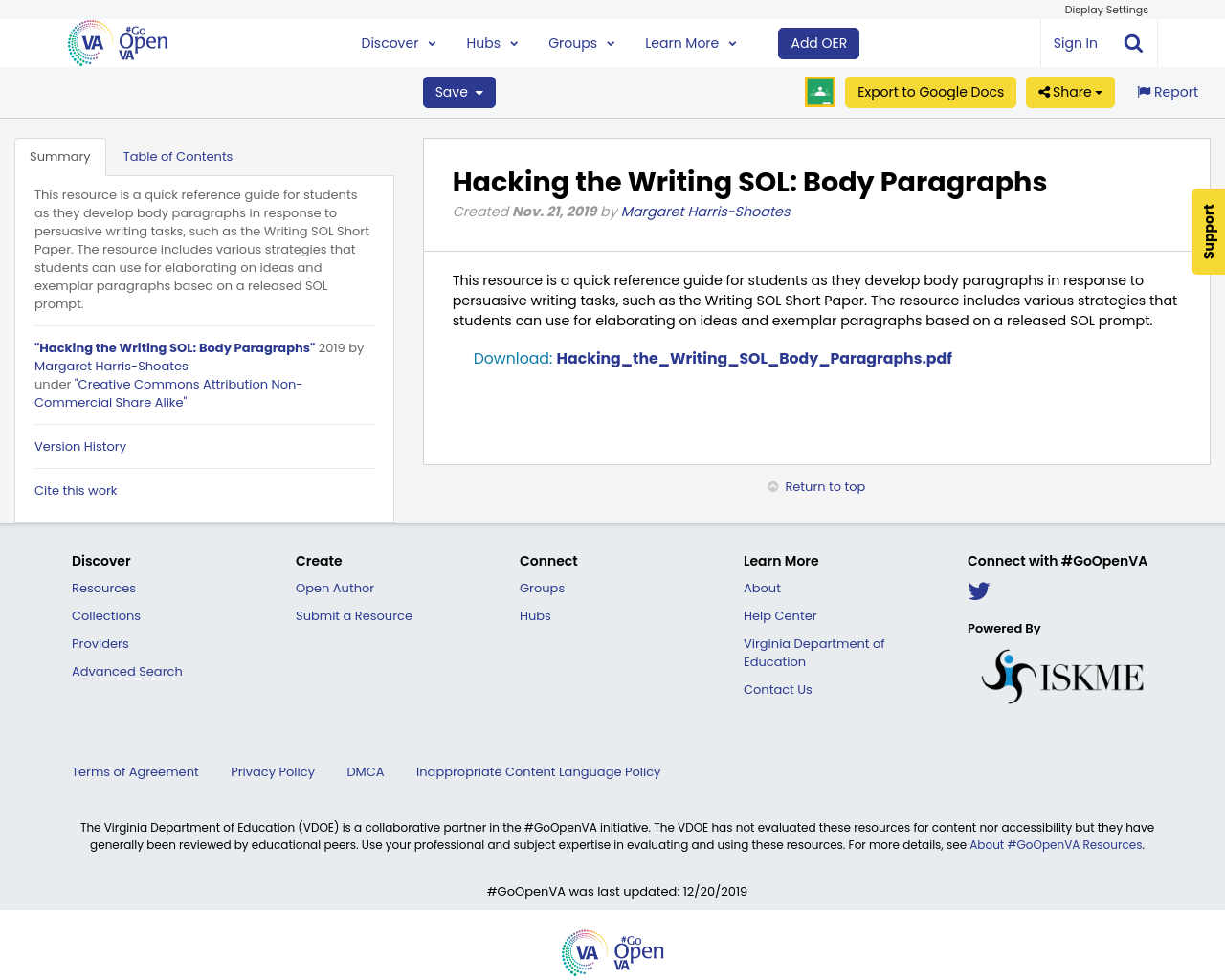 Hacking the Writing SOL: Body Paragraphs | #GoOpenVA