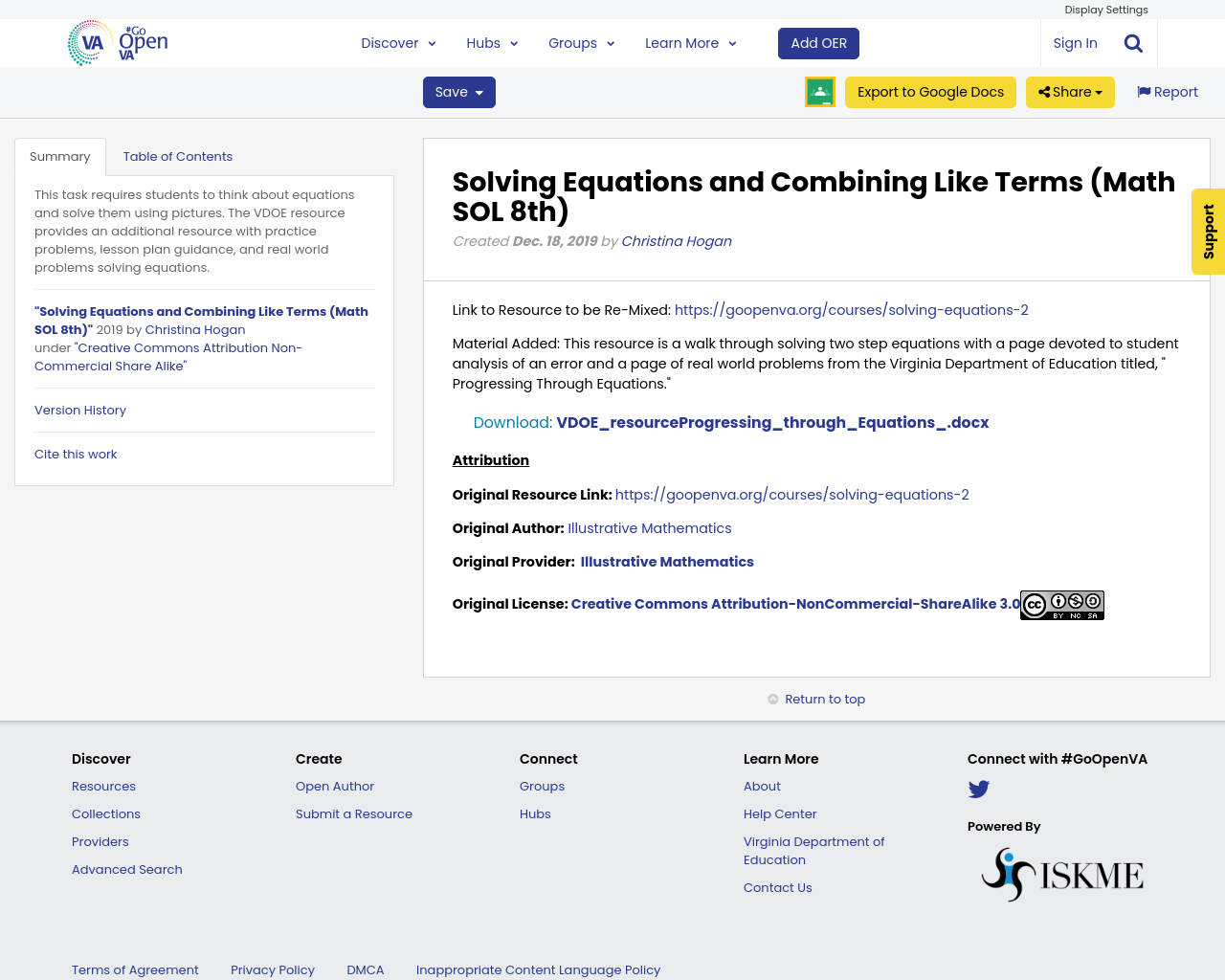 Solving Equations and Combining Like Terms (Math SOL 8th) | #GoOpenVA