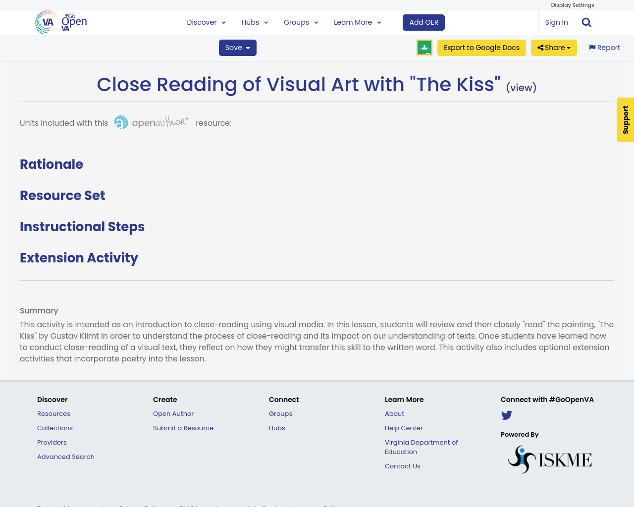 Close Reading of Visual Art with "The Kiss" | #GoOpenVA