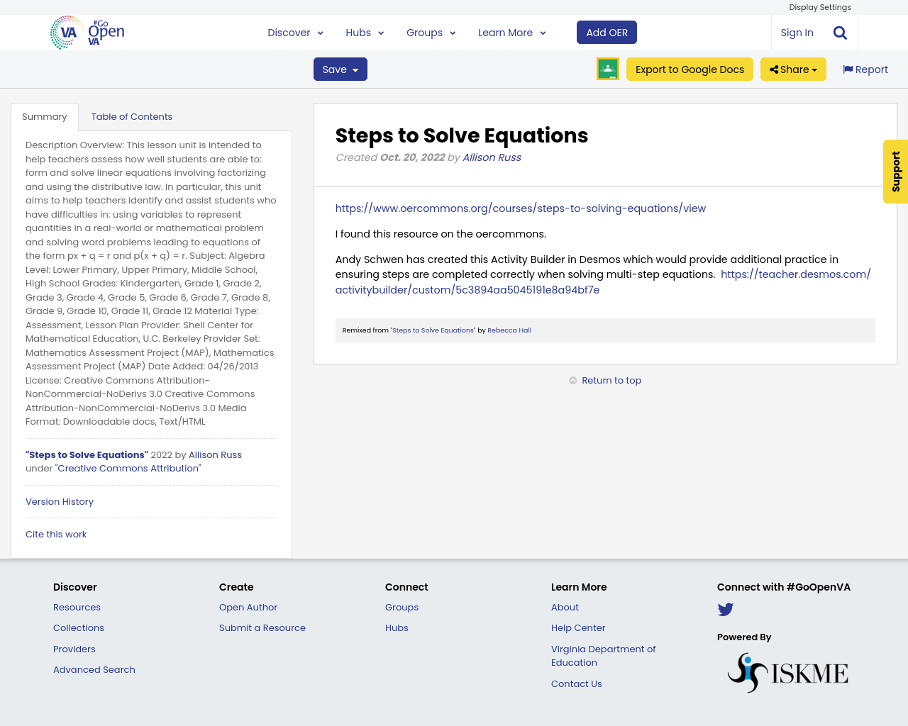 Steps to Solve Equations | #GoOpenVA