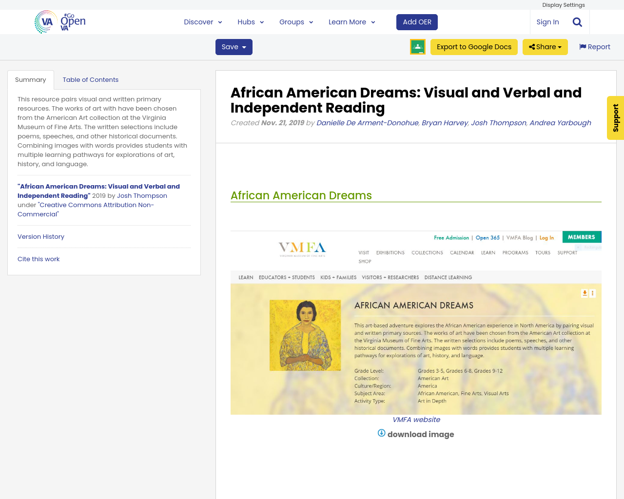African American Dreams: Visual and Verbal and Independent Reading | # ...
